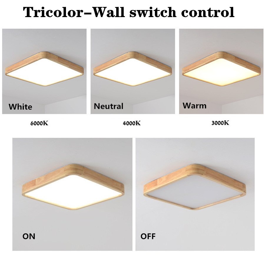 LED Modern Led CeiIing Light Wooden Ultra-thin Ceiling Lamp Eye ...