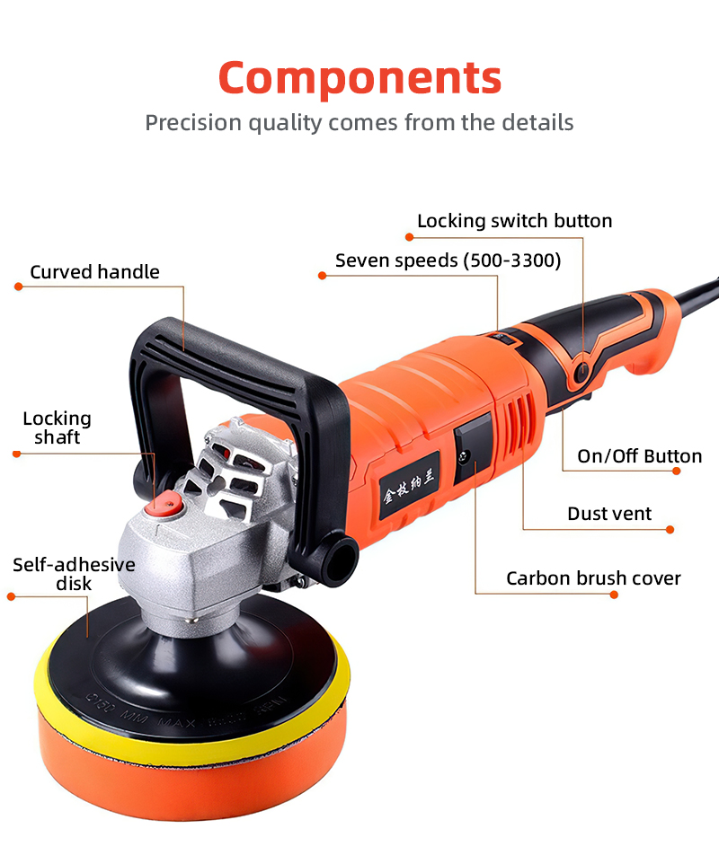 🔥Free polishing disk🔥1800W Electric Car Polisher Sander Buffer Car ...