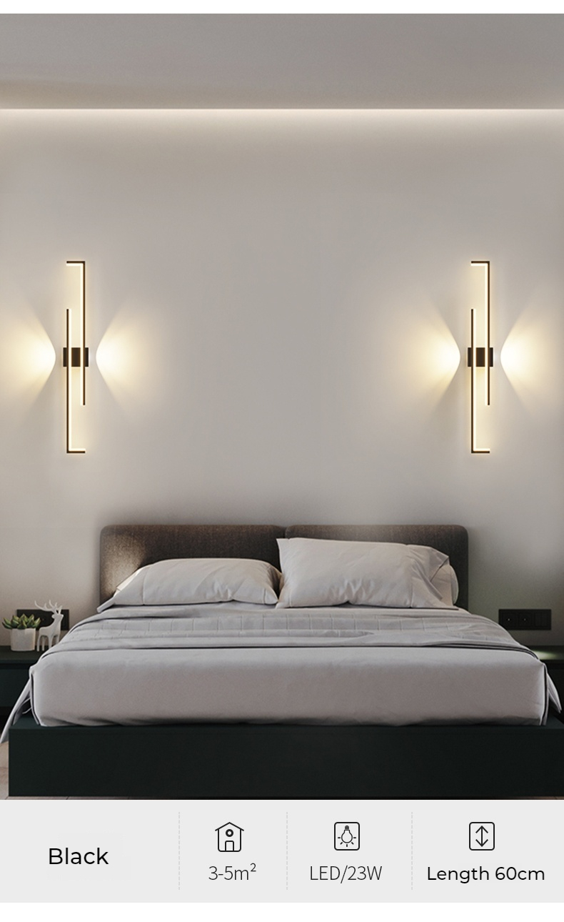 Minimalist Led Linear Wall Lights 60/80/100/120cm Aluminum Wall Lamp ...