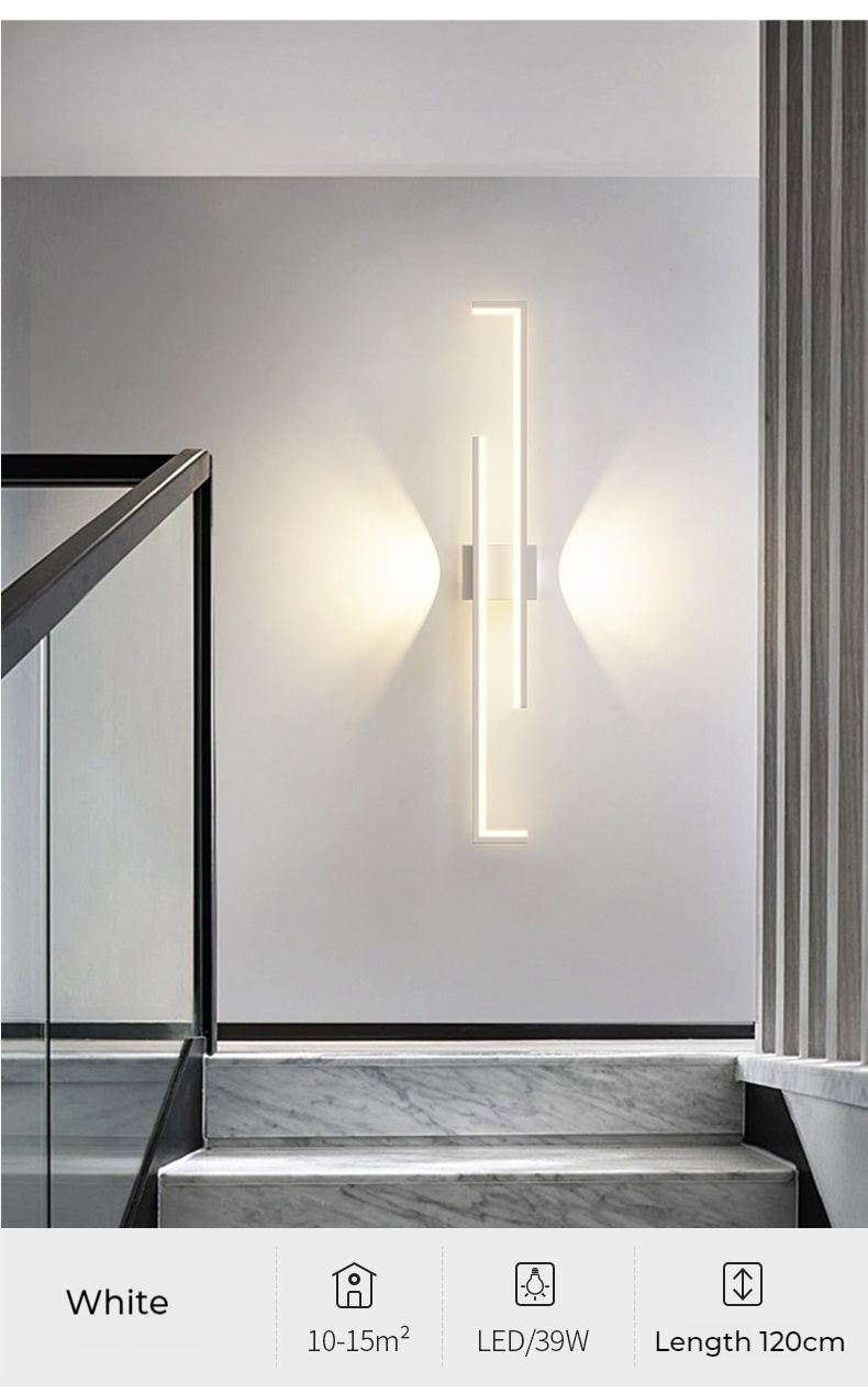 Minimalist Led Linear Wall Lights 60/80/100/120cm Aluminum Wall Lamp ...