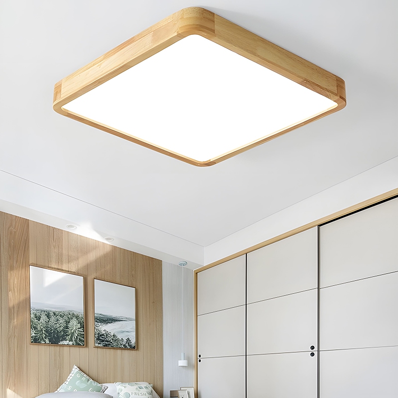 LED Ceiling Light Modern Acrylic Ultra Thin Tricolor Wooden Frame ...