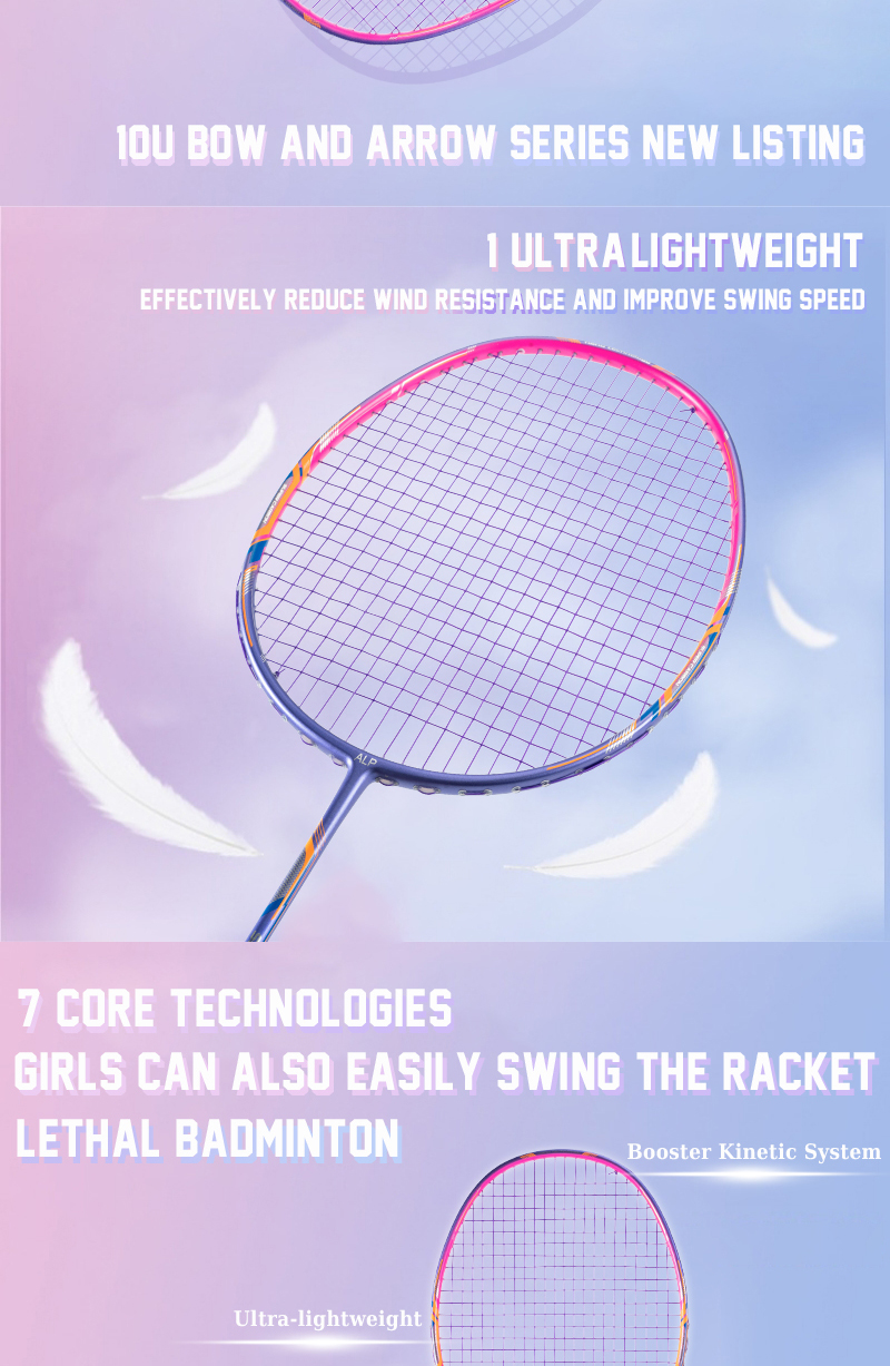 ALPSPORT GJ 10U【Free Shipping + Free Racket Bag】52g Max 35LBS ...