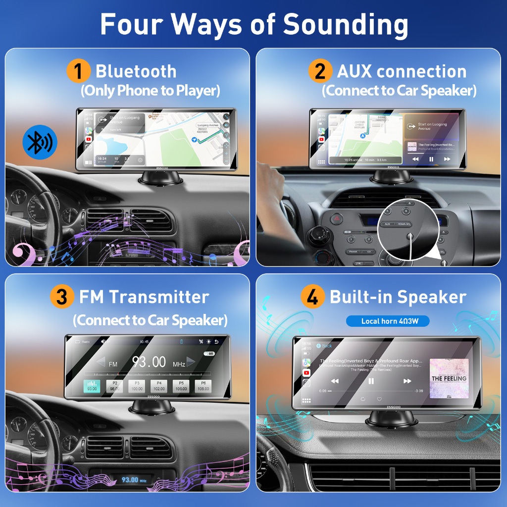 Conentool HD 10.26" INCH Portable Car Player Carplay Android Auto ...
