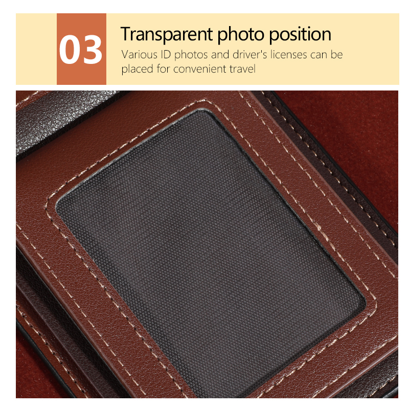 Men's PU Leather Wallet Slim Business - Horizontal Design with Multiple ...