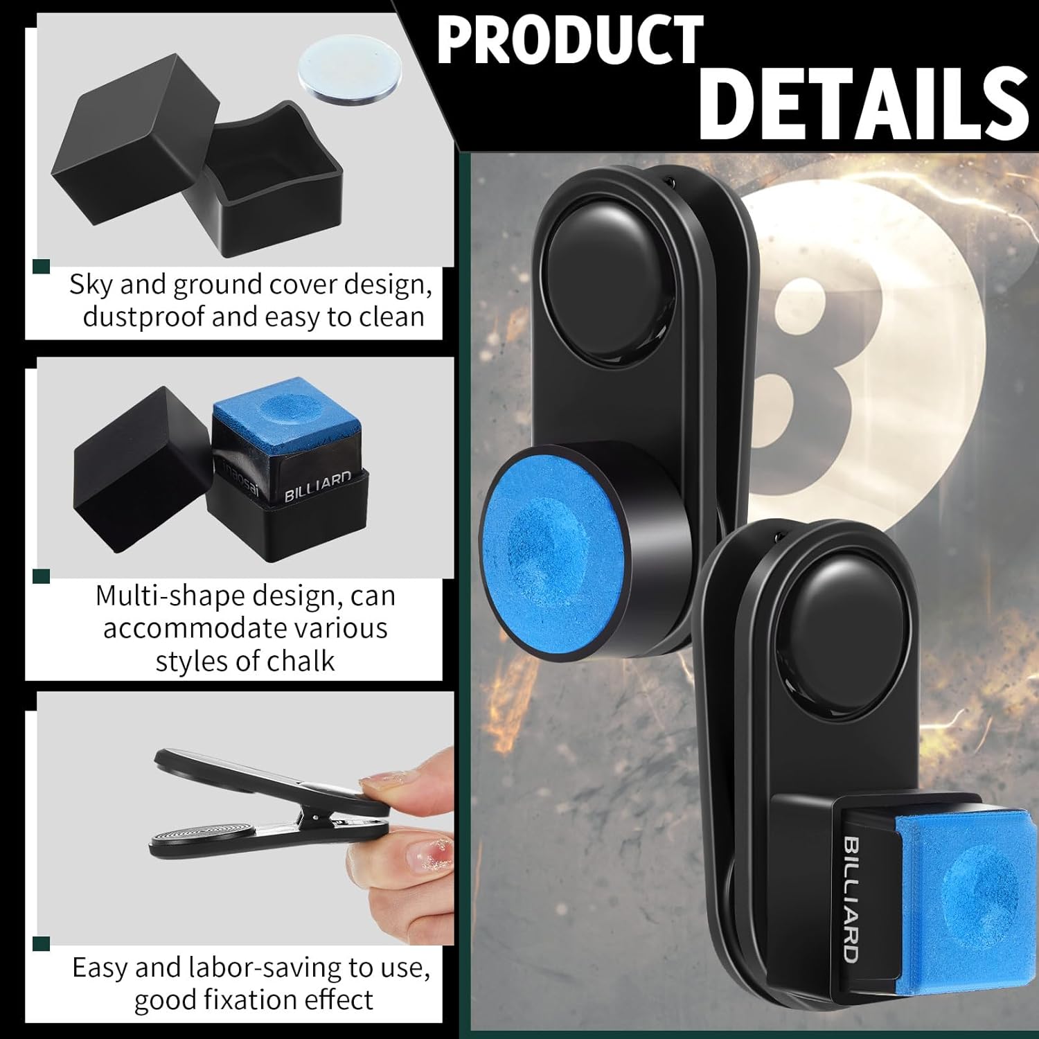 Chalk Clip Billiards Chalk Clip Chalk Clip Strong Magnetic Silent Chalk ...