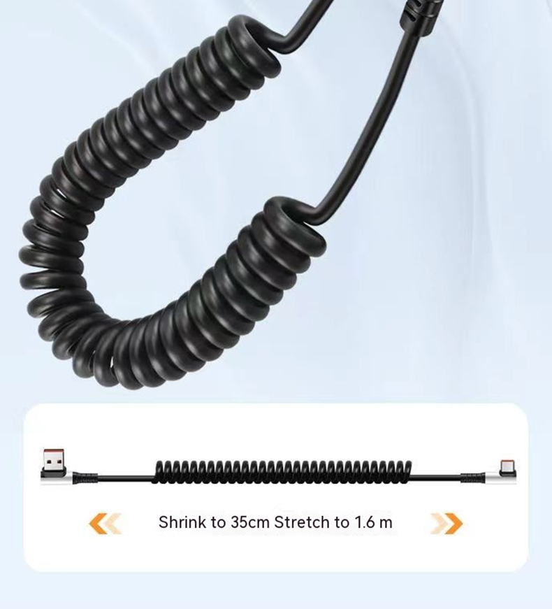 66W Coiled Spring Retractable Cable Blind Insertion 90°Stereoscopic ...