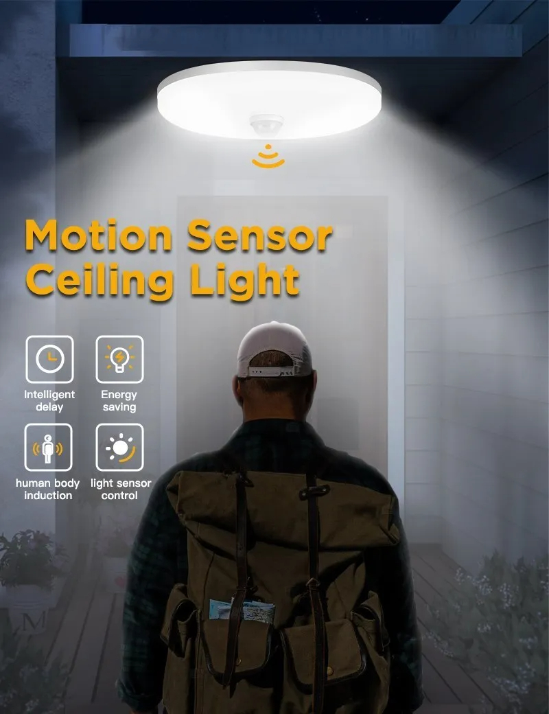 Radar Smart Motion Sensor Led Ceiling Light 12/15/18/20/30W/40W Lampu ...