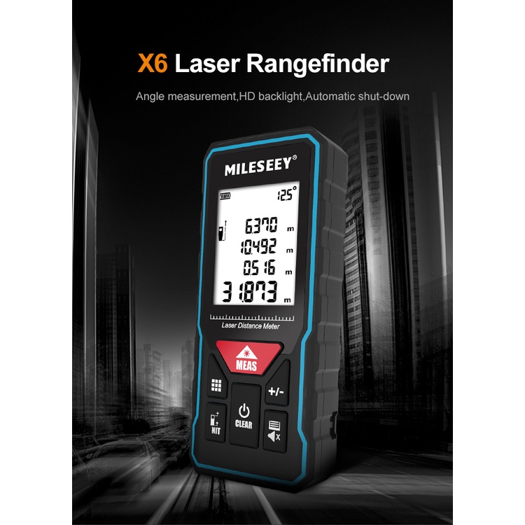 MILESEEY X6 Laser Rangefinder Smart Digital Range Finder High Precision ...
