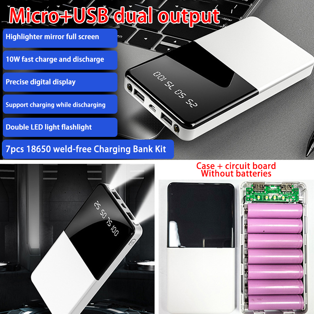 18650 Battery Charger Box Portable Power Bank Kit DIY DIY Fast Charging ...