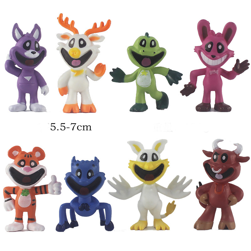 8Pcs/Set Smiling Critters Horror Game Action Figure Toy Anime Kawaii ...