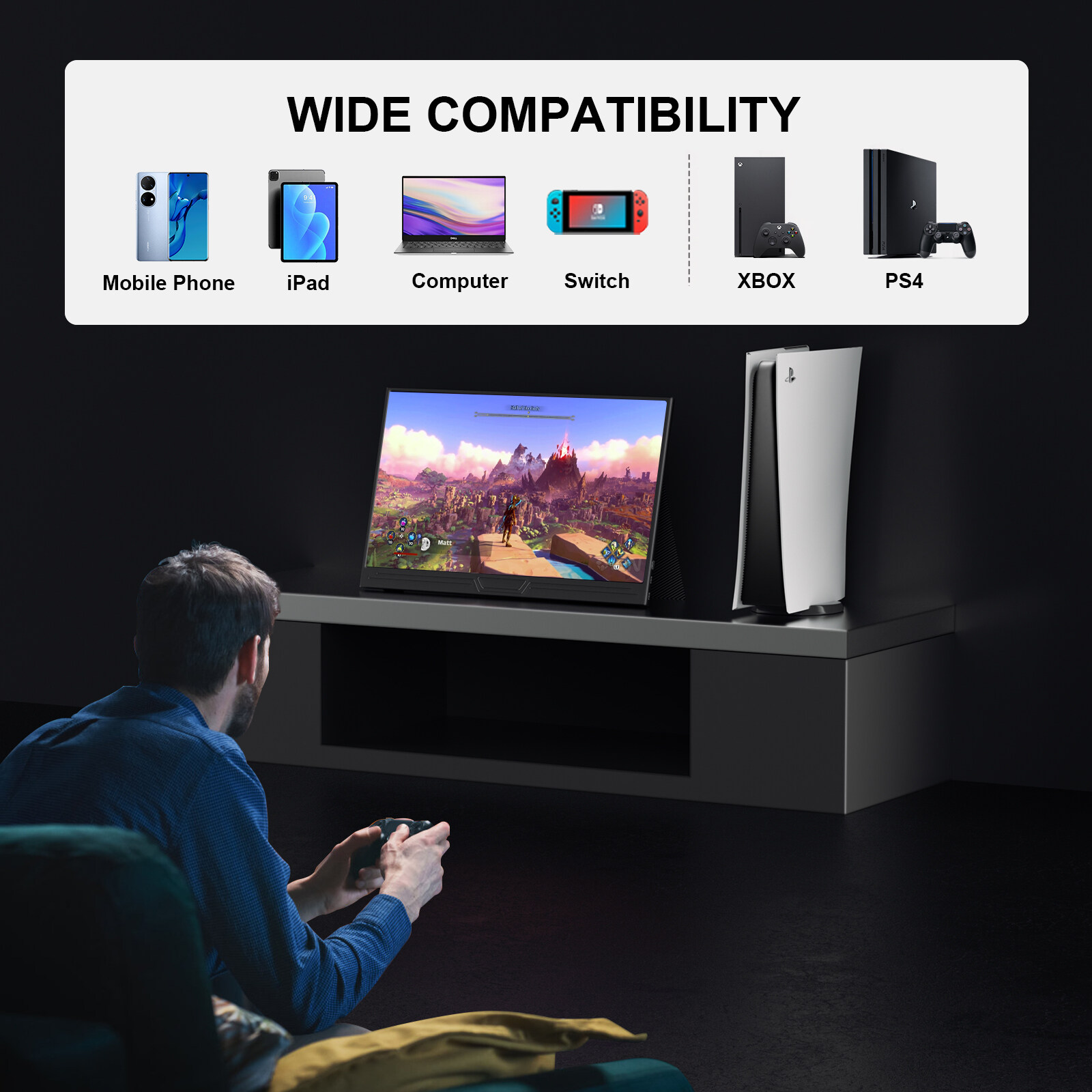 Portable monitor 144Hz for PC 15.6-inch IPS game office monitor ...