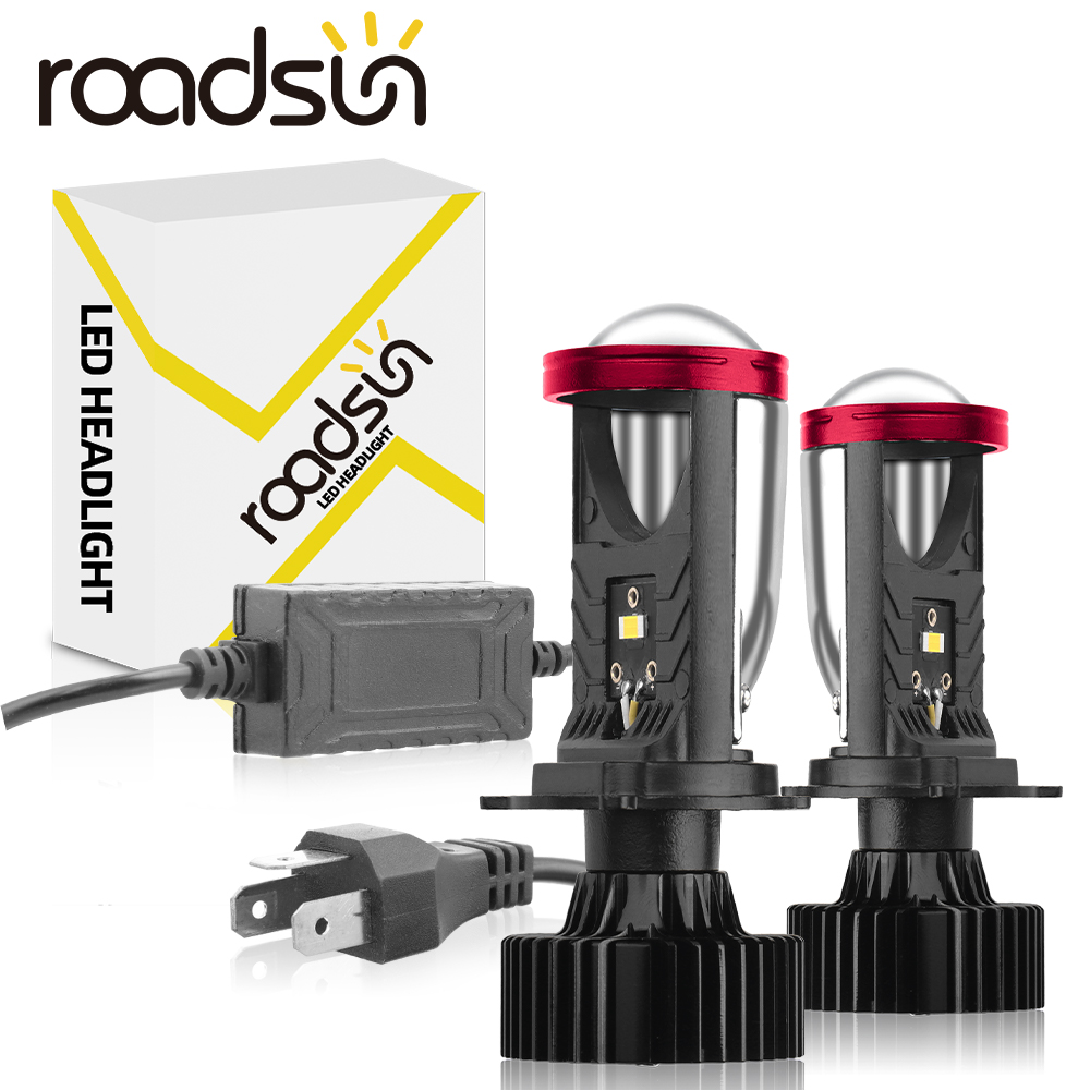 Roadsun 2Pcs Super Bright H4 Projector Lens LED Car Headlight Bulbs 160000LM 320W 6000K 9003 HB2 ...