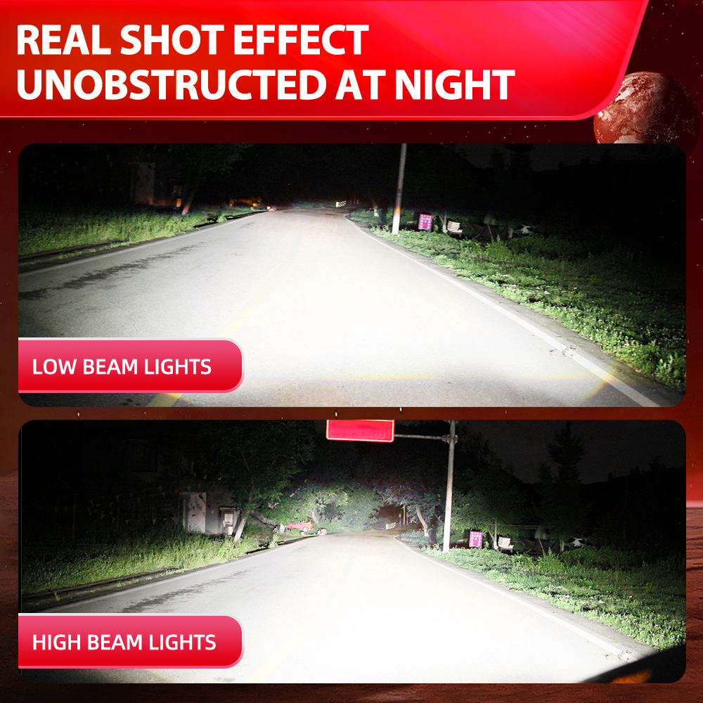 Roadsun 1 Pair Super Bright LED Headlight H4 Canbus Bi LED Mini Lens ...