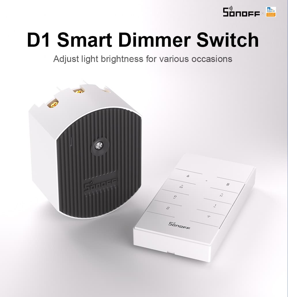 SONOFF D1 WiFi Smart Dimmer Switch High-Accurate Monitoring Light ...