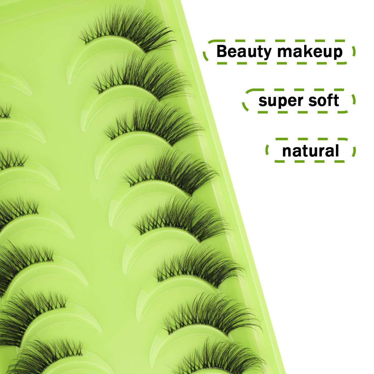 YSDO Fox Eye Lashes 10 Pairs Clear Band Natural Long Wispy False ...