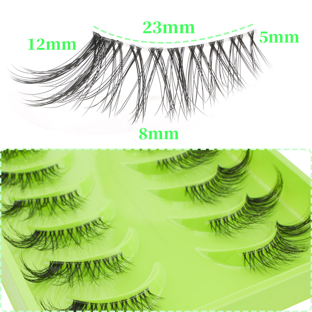 YSDO Fox Eye Lashes 10 Pairs Clear Band Natural Long Wispy False ...
