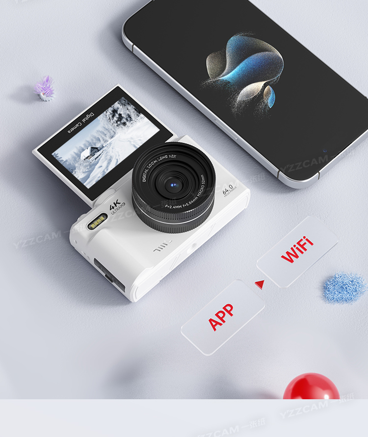 VETEK 8 Digital Camera 64MP 4K Vlogging Camera 3.0 Flip Screen 18X ...