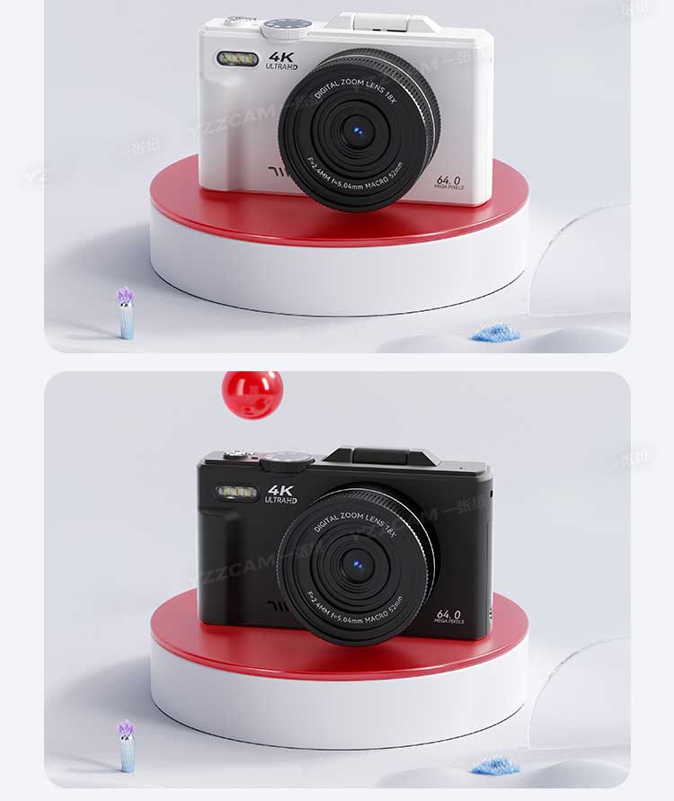 VETEK 8 Digital Camera 64MP 4K Vlogging Camera 3.0 Flip Screen 18X ...