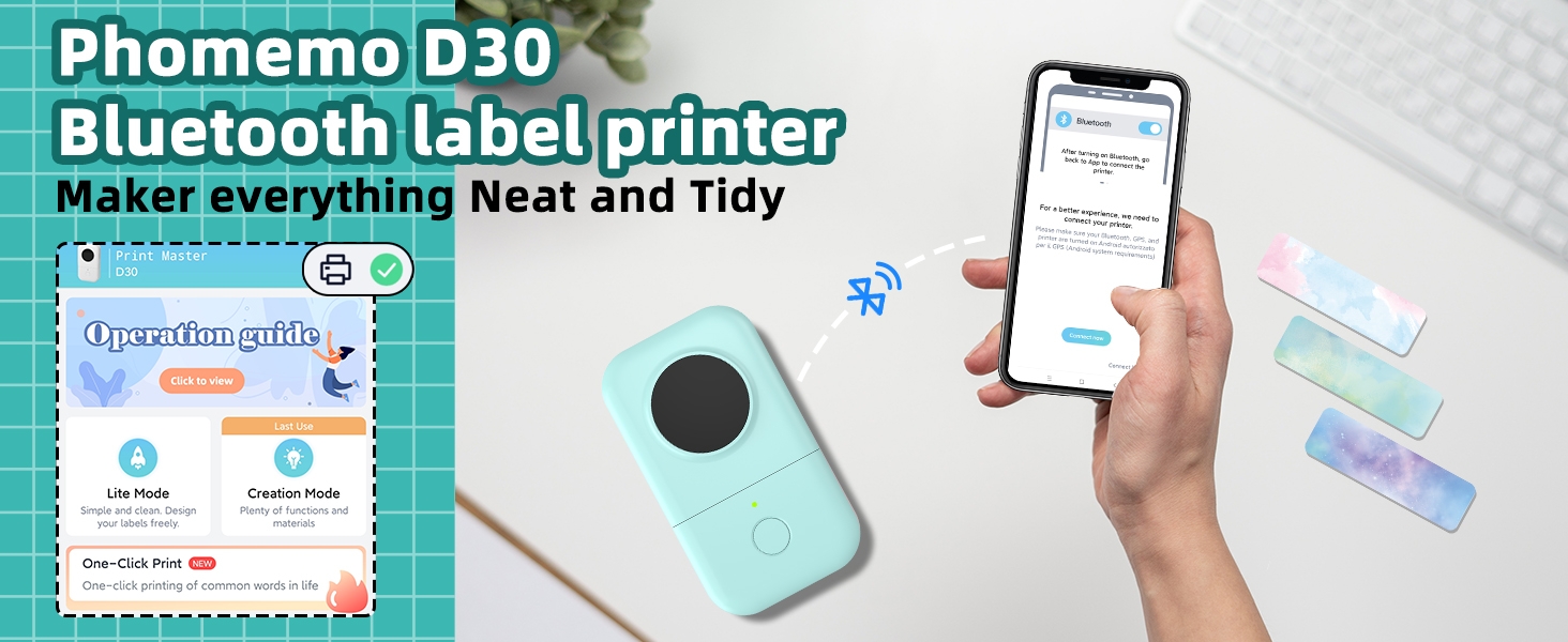 Phomemo D30 Portable Mini Bluetooth Thermal Label Printer | Shopee Malaysia