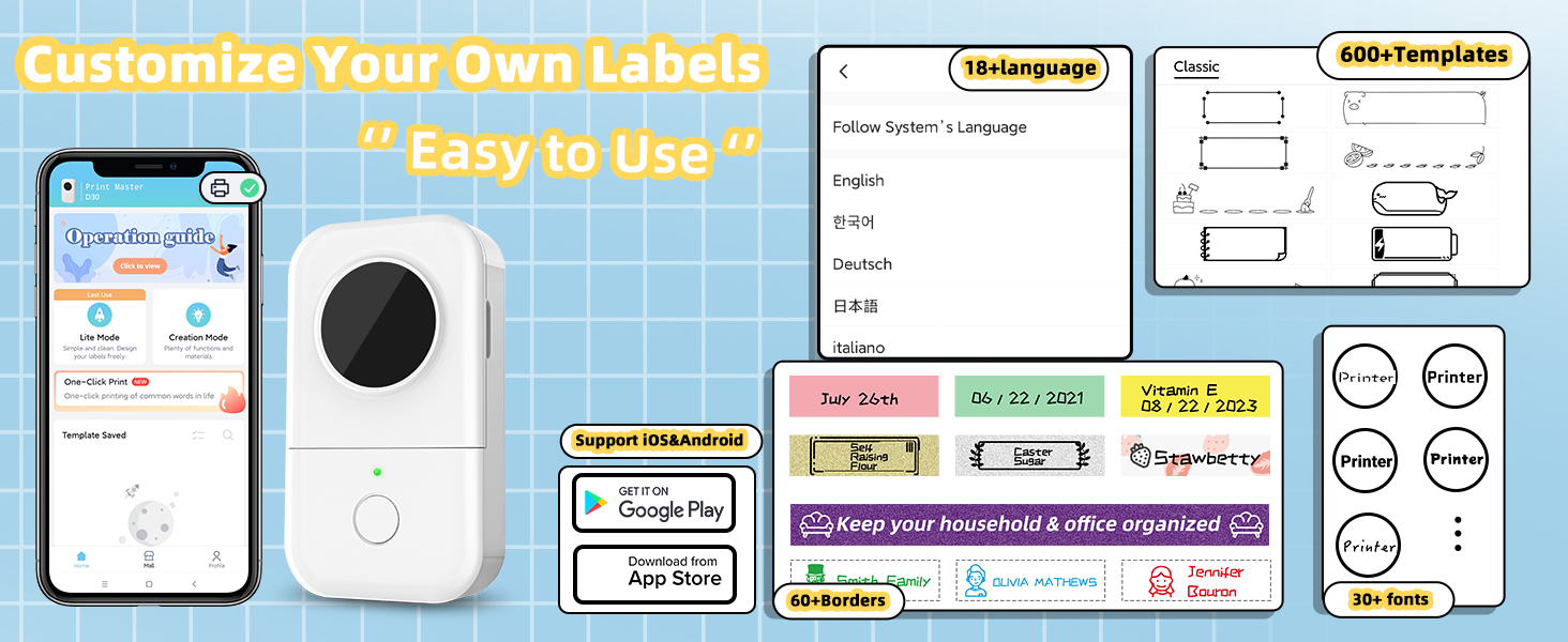 Phomemo D30 Portable Mini Bluetooth Thermal Label Printer | Shopee Malaysia