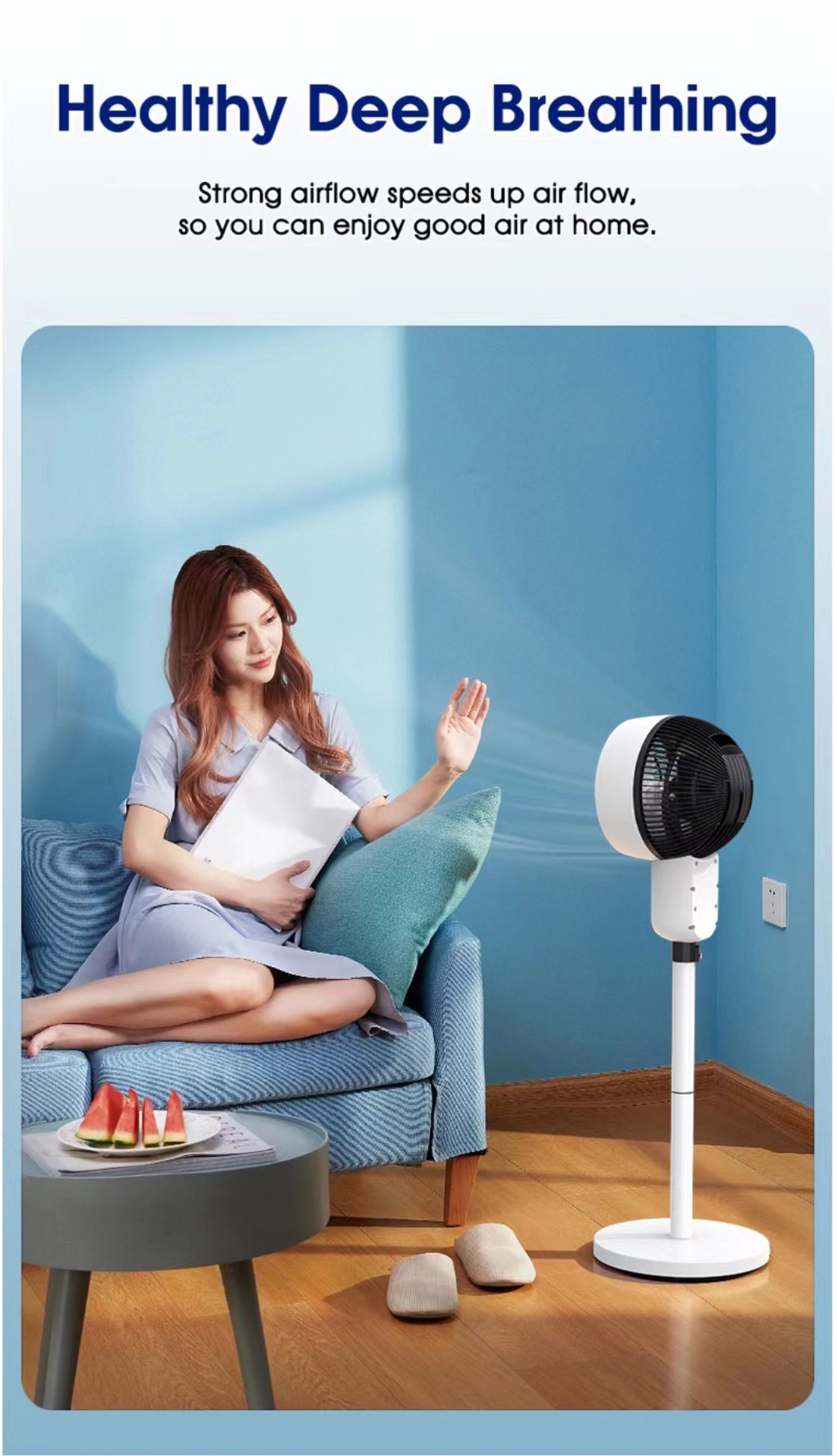 GELL Electric Smart Fan Silent Convection Fan Student Bedroom Three ...