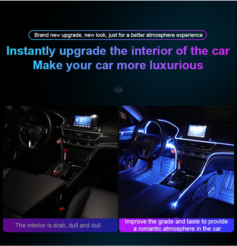 Oprah 22 in 1 Car Ambient Light RGB Indoor Acrylic Optical Light Guide ...