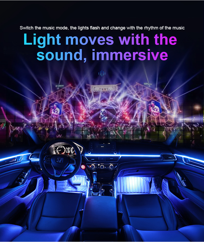 Oprah 22 in 1 Car Ambient Light RGB Indoor Acrylic Optical Light Guide ...