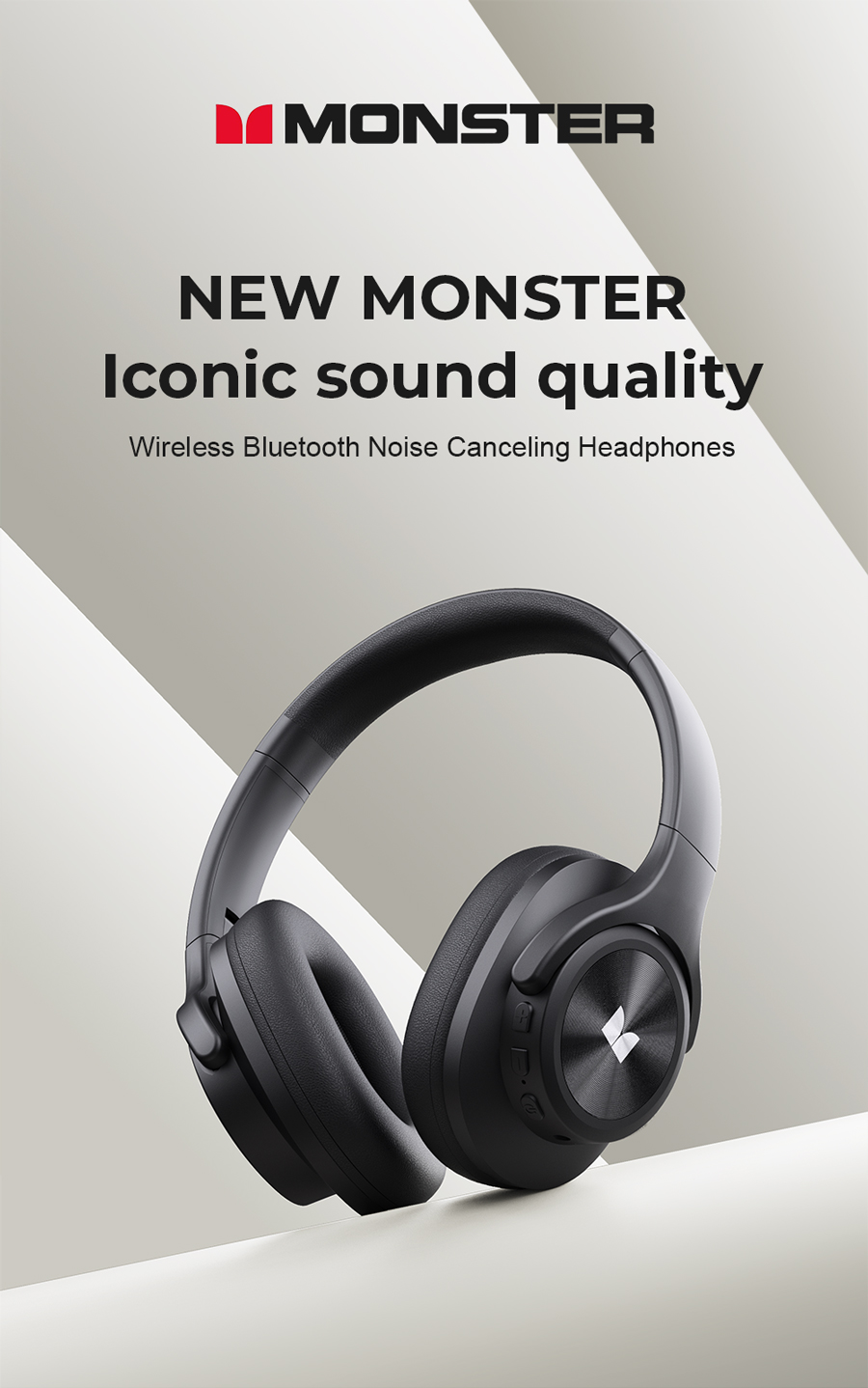 Monster MISSION 200 Wireless Headphone Bluetooth Headphone Foldable ...