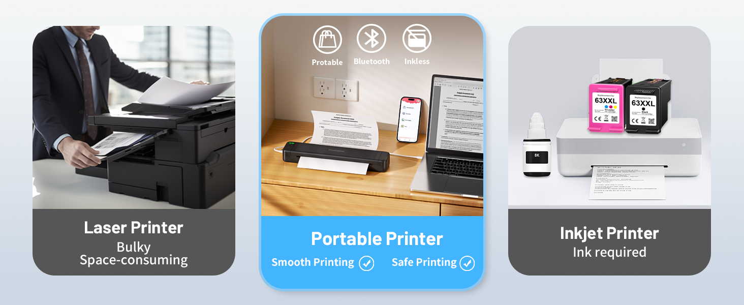 (Support Normal/Regular Paper Printing)Phomemo P831 300DPI Wireless ...