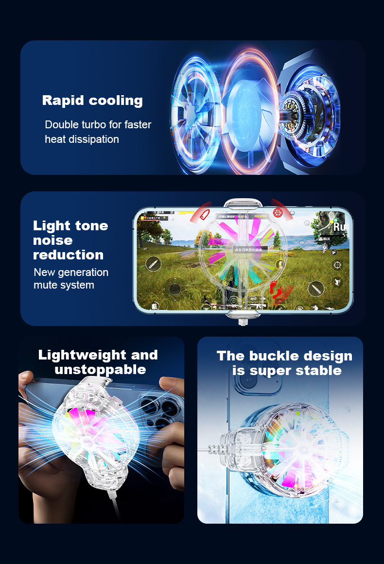 HG Mobile Phone Cooling Fan Radiator Turbo Hurricane Game Cooler Cell ...