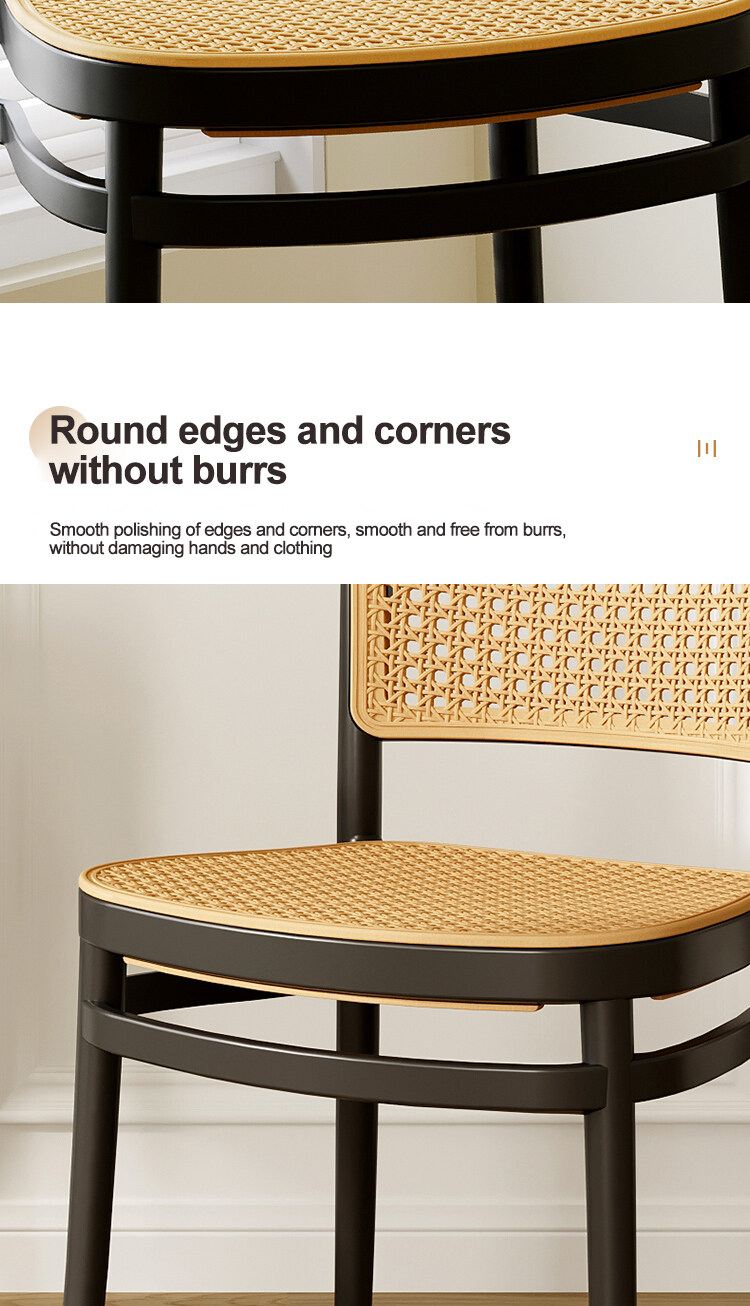 Nordic Rattan Chair Dining Chair Modern Simple Stackable Backrest ...