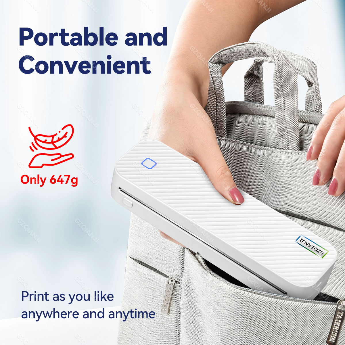 Portable Thermal Printer A4 Continuous Thermal Printer Wireless Printer ...