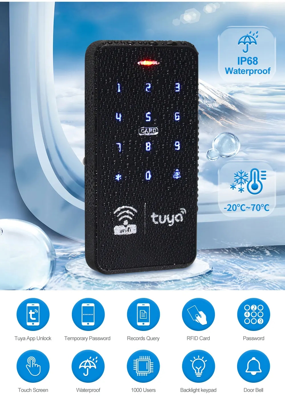 Wifi Door Access Control System Kit Tuya Smart RFID Keypad Controller ...