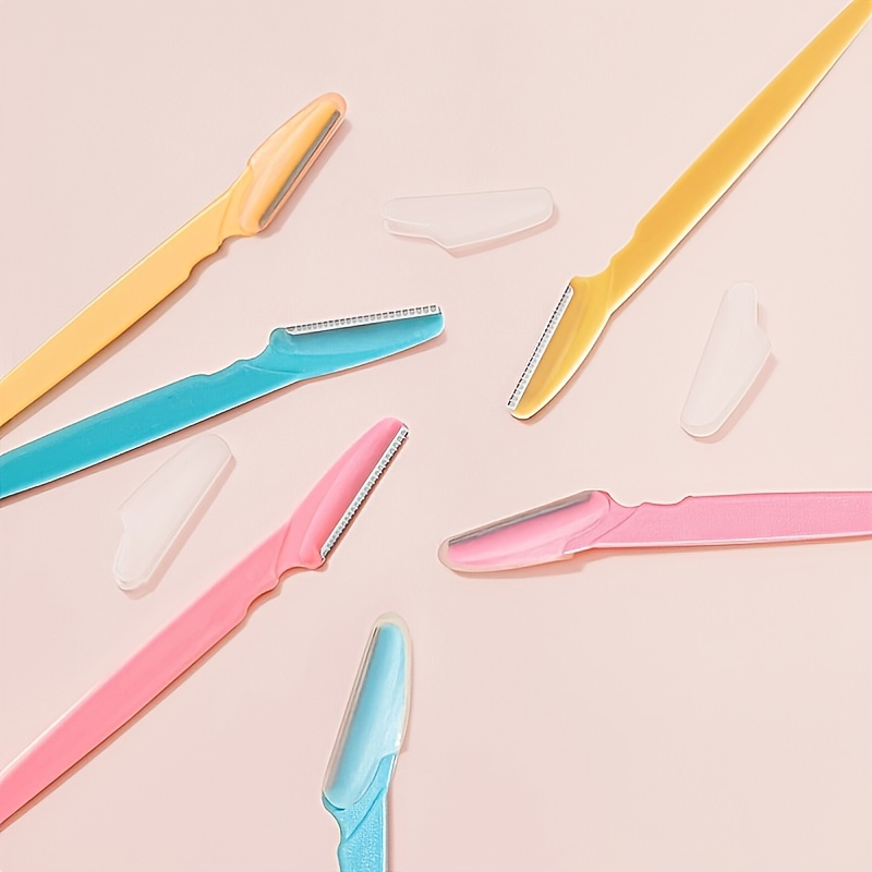 6Pcs Eyebrow Trimmer With Handle Stainless Steel Blade For Eyebrow ...