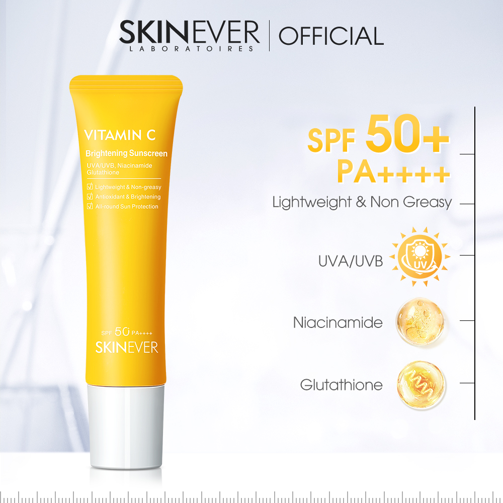 SKINEVER Vitamin C Brightening Sunscreen SPF50+ PA++++ Tone Up Face ...