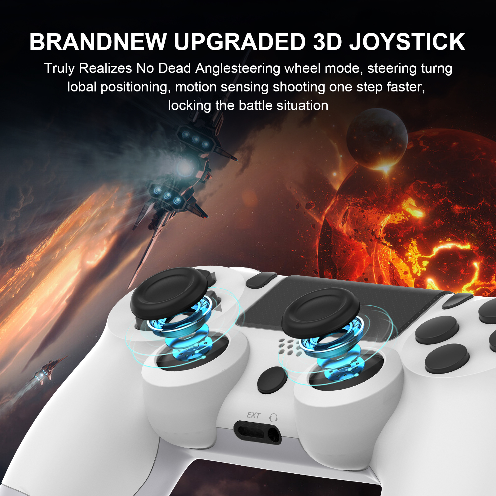 Wireless Gamepad PC Joystick touchpad Dual Vibration For PS4 PS3 PC No ...