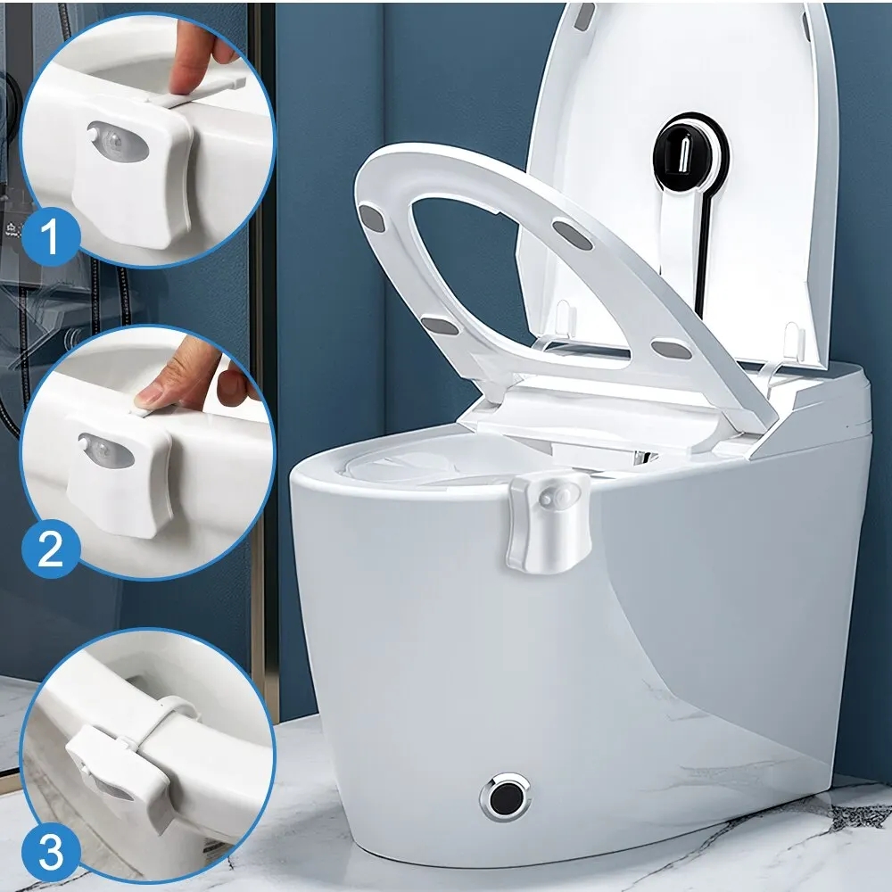 8/16 colours waterproof motion sensor toilet light energy saving ...