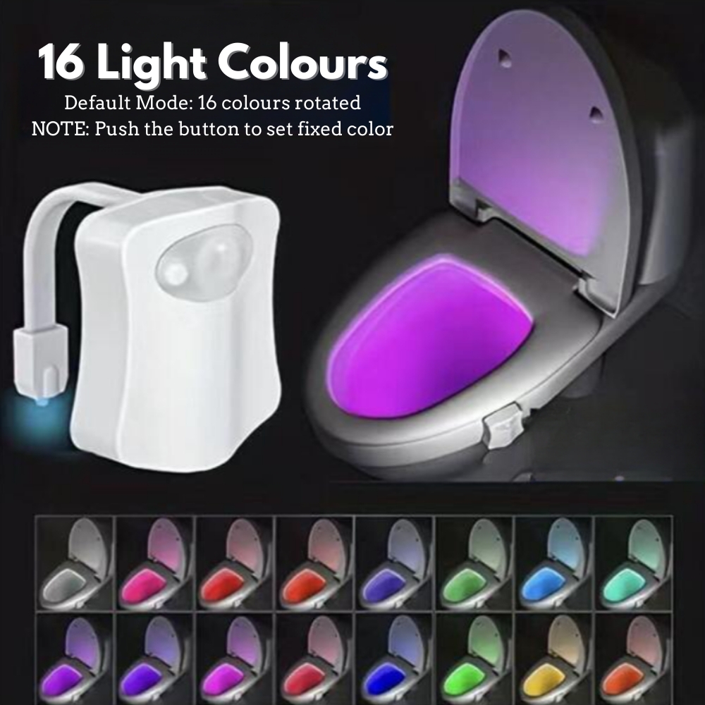8/16 colours waterproof motion sensor toilet light energy saving ...