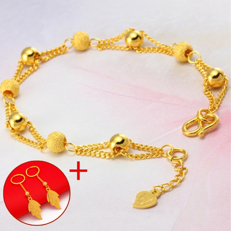Saudi gold 916 Valentine's Day present Saudi Gold Beads Pendant Women ...