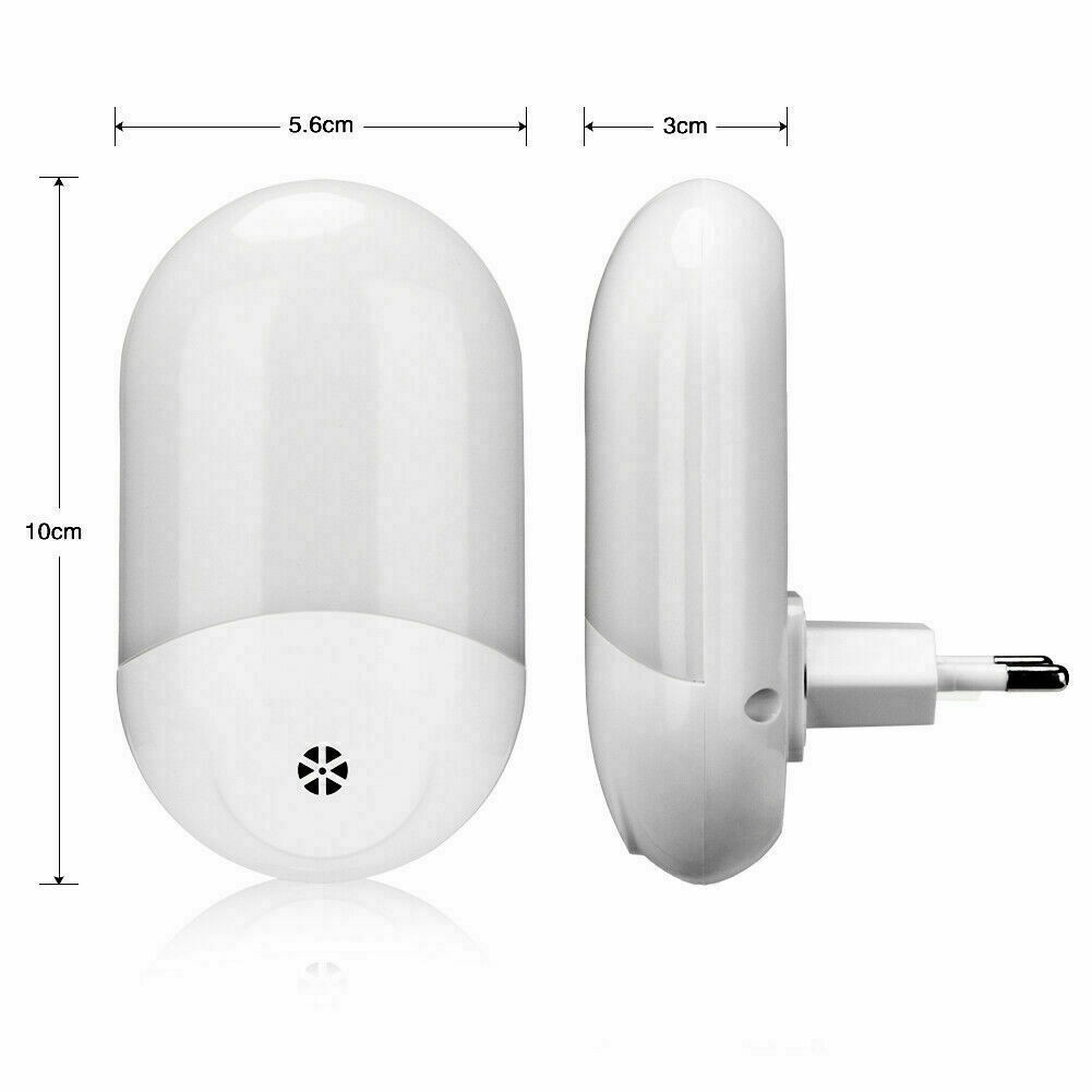 Automatic LED Night Light Wall Plug In Dusk to Dawn Sensor Warm White ...