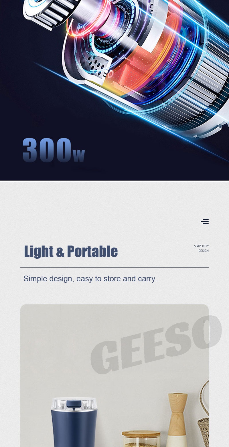 GEESO 300W Portable Electric Grinder 304 Stainless Steel Strong Power ...