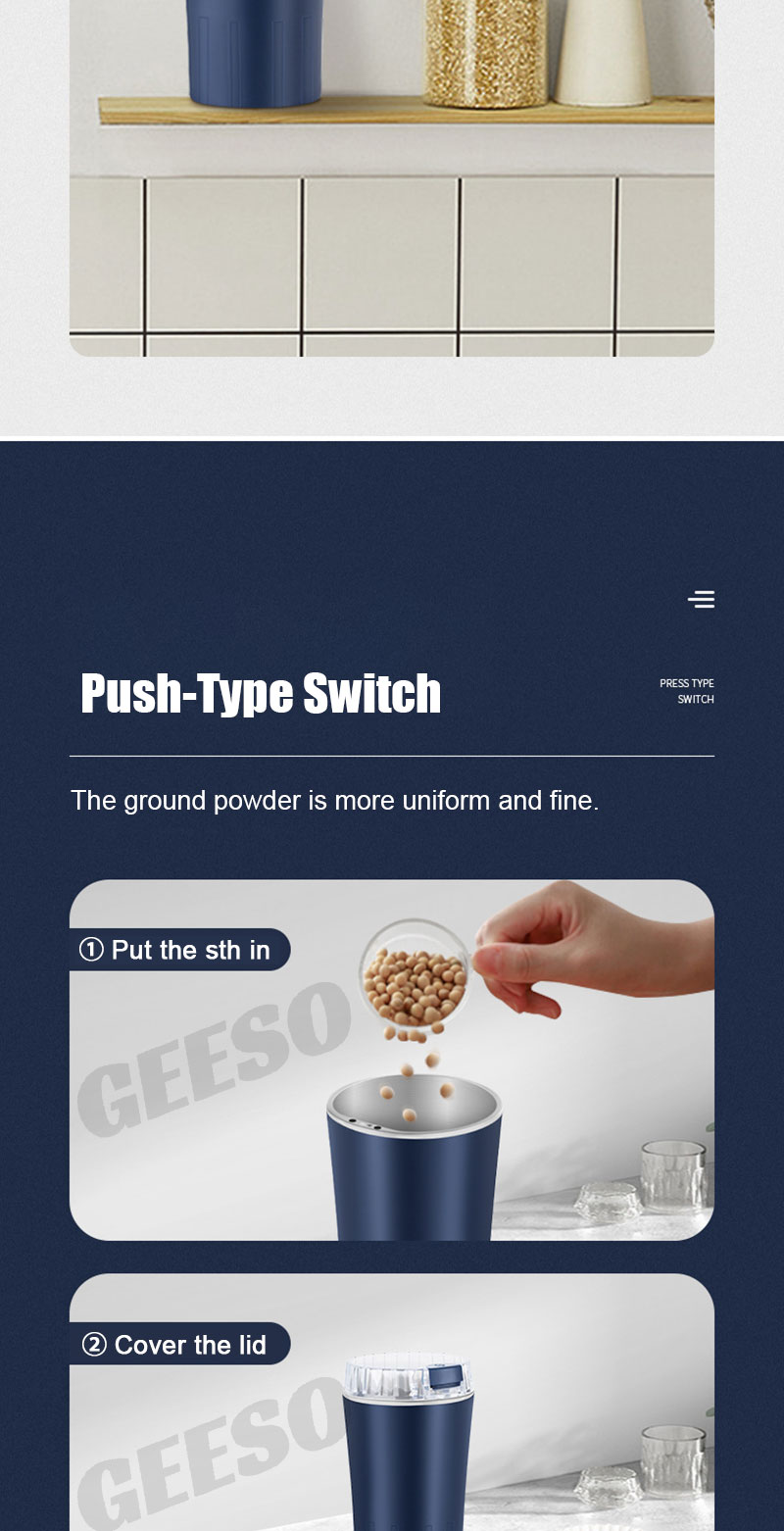 GEESO 300W Portable Electric Grinder 304 Stainless Steel Strong Power ...