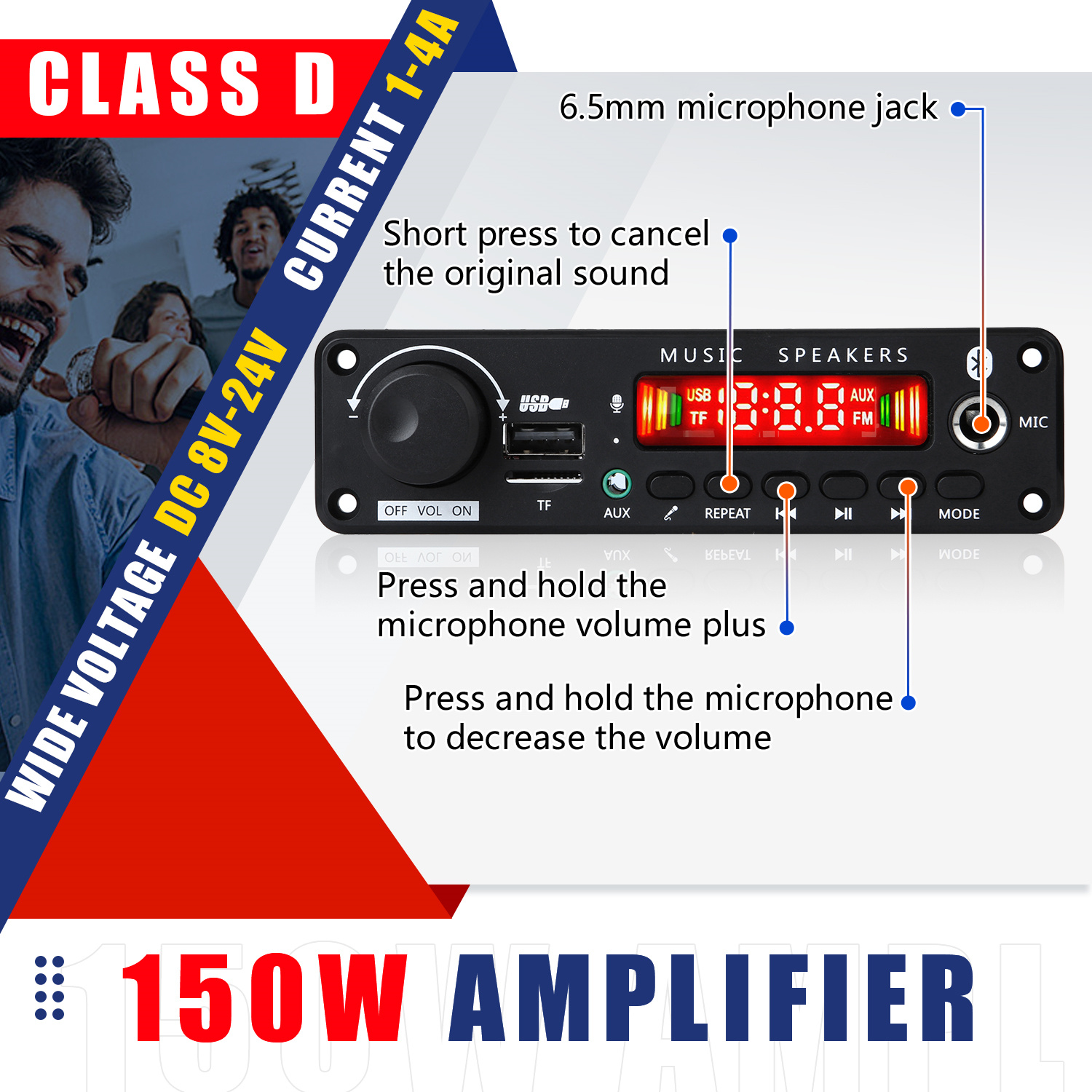 2*25W Amplifier MP3 Player Decoder Board 18V Bluetooth 5.0 50W Car FM ...