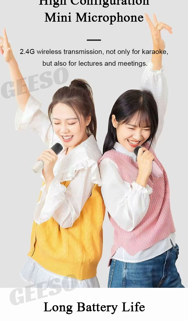 GEESO K12 Wireless Karaoke Speaker With Karaoke Bluetooth Microphone K12 Home KTV Karaoke ...