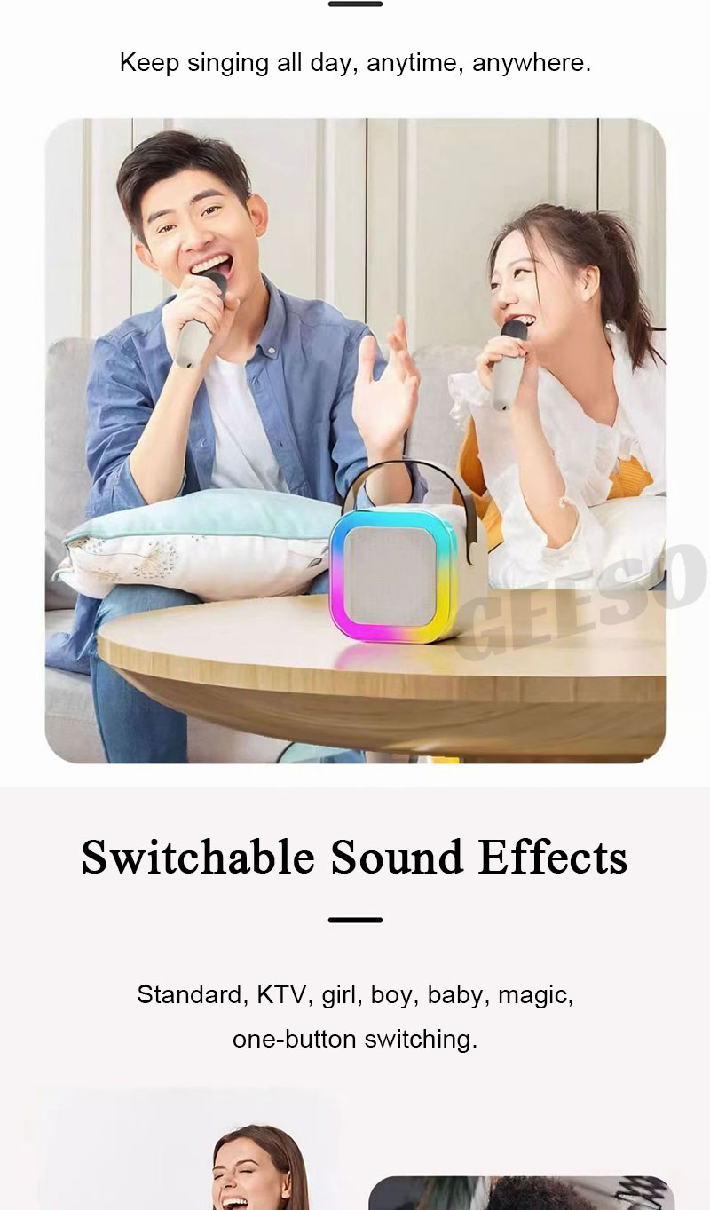 GEESO K12 Wireless Karaoke Speaker With Karaoke Bluetooth Microphone K12 Home KTV Karaoke ...