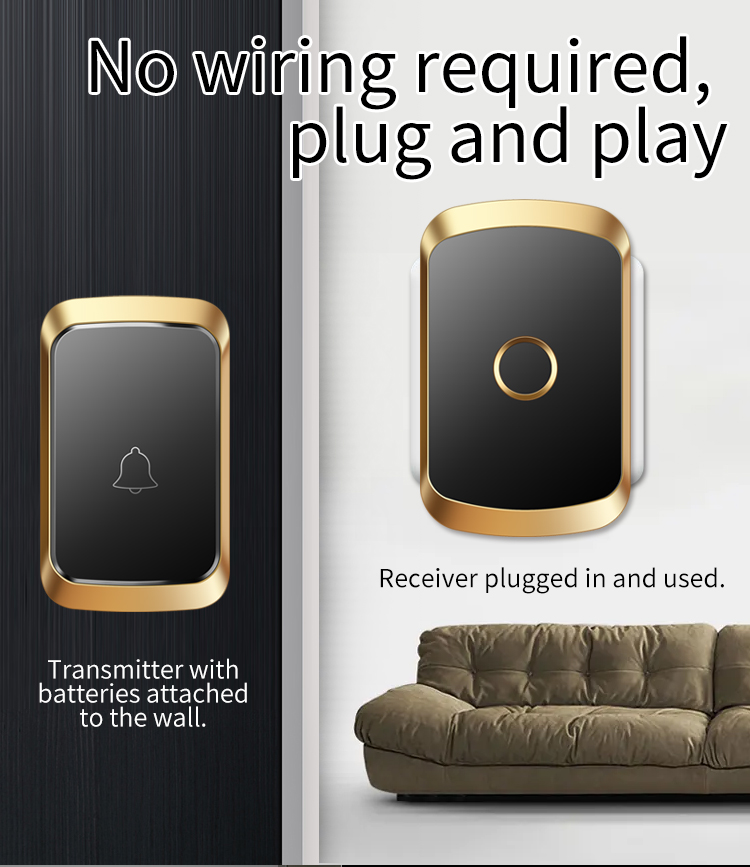 Wireless doorbell intelligent waterproof call bell,smart welcome door ...