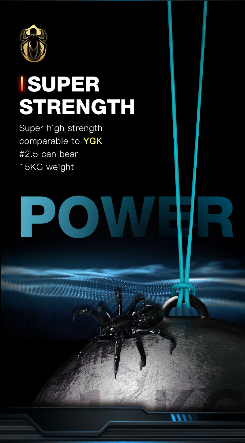 Seasir P-Series Black Spider 8 Braided PE Fishing Line Ice Blue 8 ...