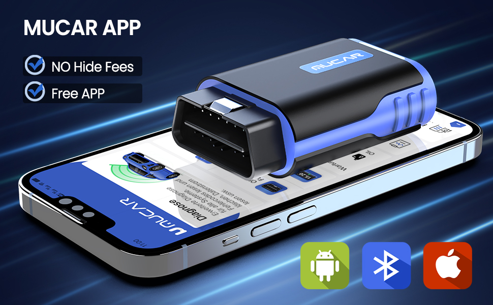 MUCAR DriverScan OBD2 Scanner Bluetooth, OE Level All System Diagnostic ...