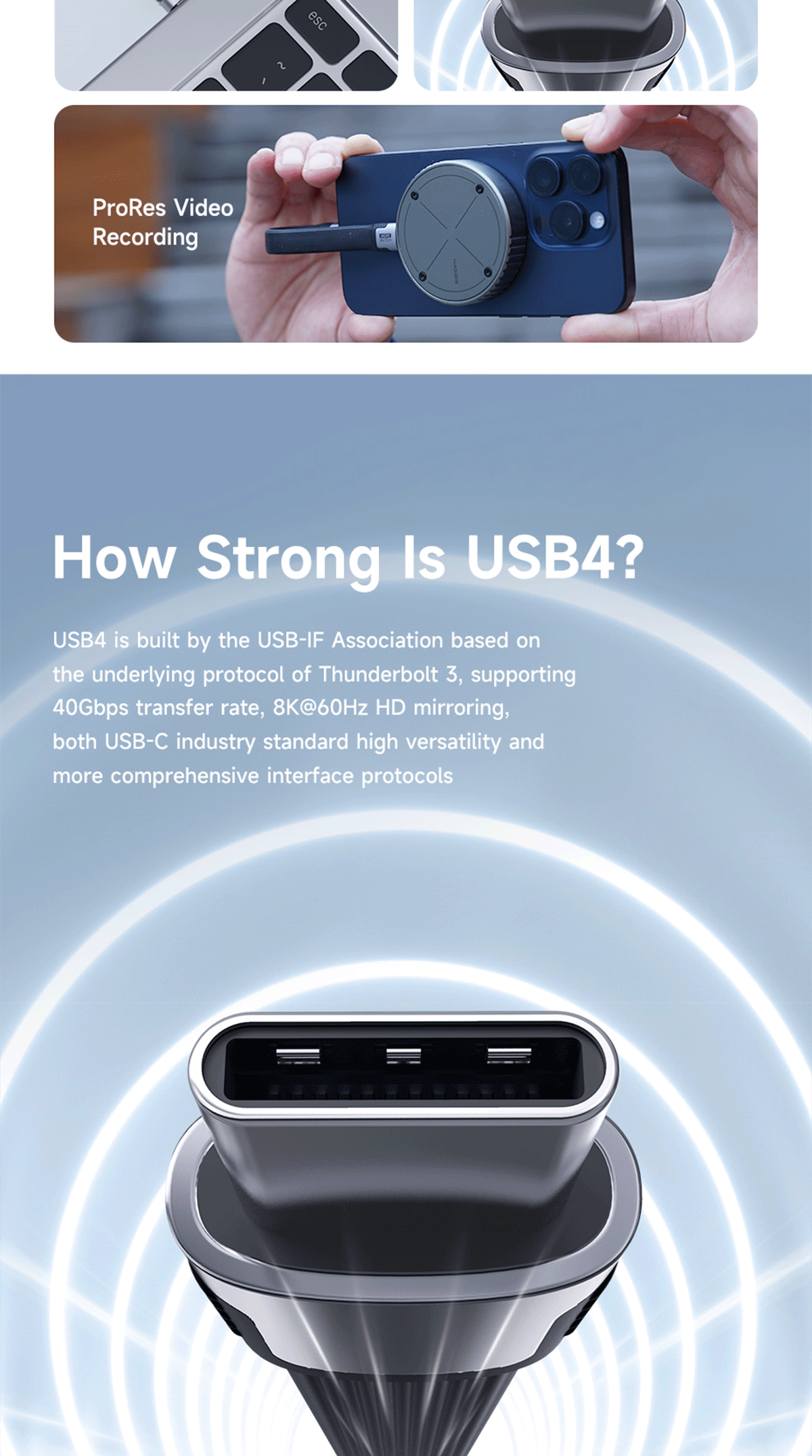Hagibis USB4 Data Cable With Organizer Clip Kit 40Gbps USB C To Type C ...