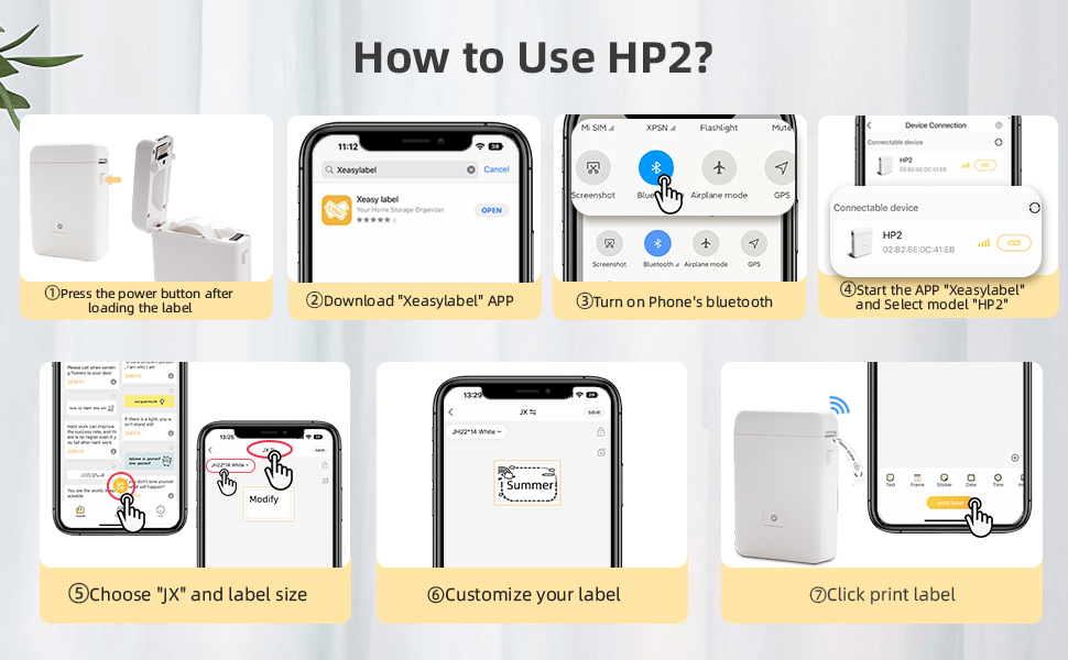 Vretti HP2 Label Maker Machine with Tape, Mini Portable Bluetooth ...